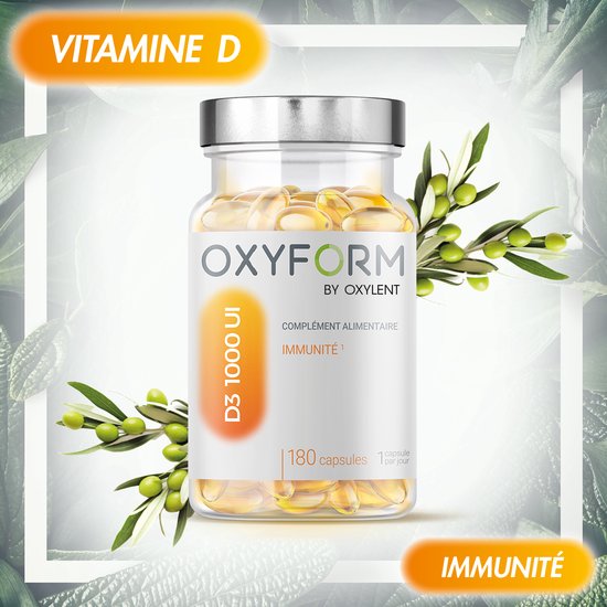 OXYFORM D3 1000 UI I Vitamine D Voedingssupplement I 180 Capsules I ...