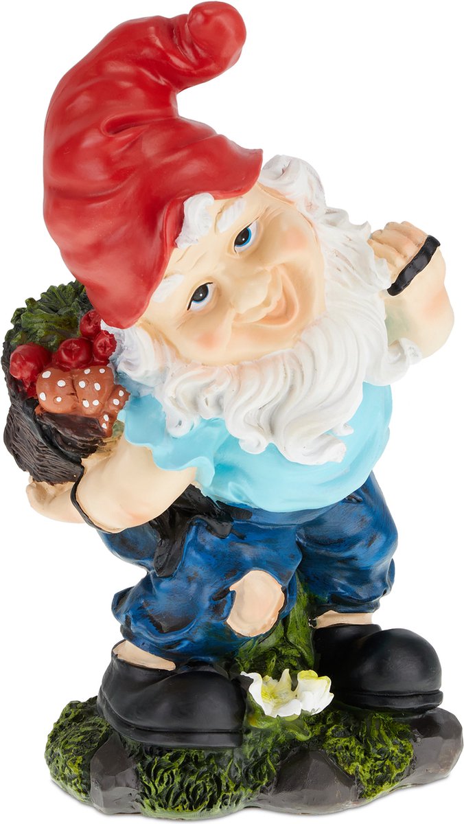 Relaxdays tuinkabouter met oogst - 32 cm - kabouter beeld ...