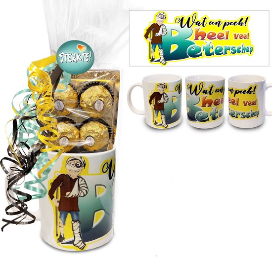 Beterschap Cadeau - Mok Beterschap met Ferrero Rocher - Cartoon ...