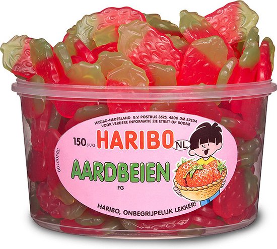 Haribo Aardbeien snoep - 150 stuks - 1350g | bol.com
