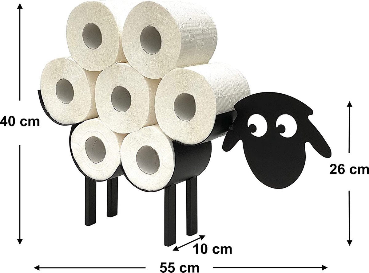 DanDiBo Toiletpapierhouder zwart metaal schaap 3.0 toiletrolhouder wc ...