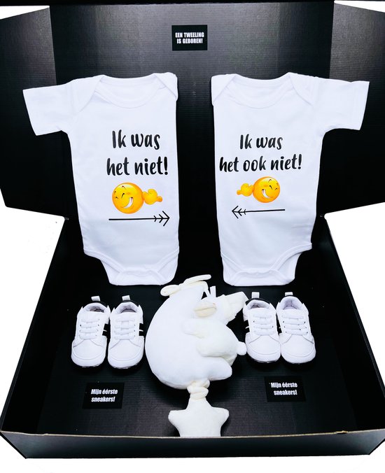 Kraamcadeau tweeling - tweeling romper - kan ook rechtstreeks verstuurd ...