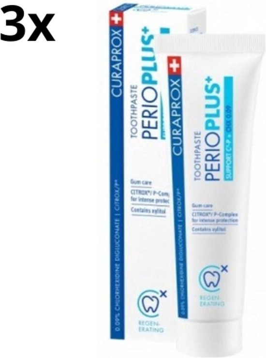Curaprox Perio Plus Support Gel CHX 0.09 - 3 x 75 ml - Voordeelverpakking | bol