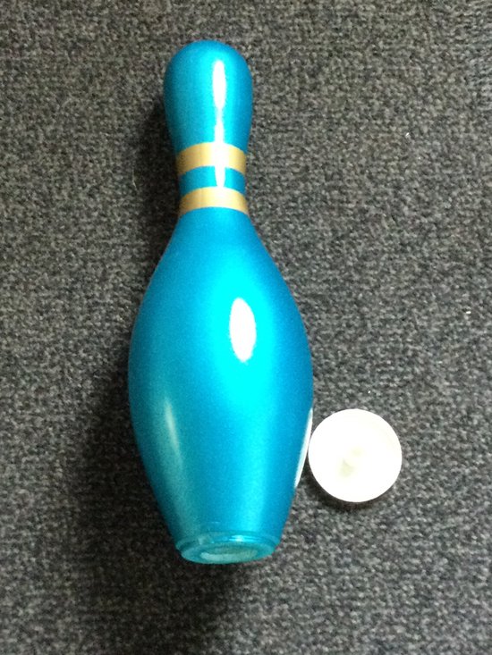 Bowling Spaarpot Bowlingpinspaarpot pin spaarpot 'groot blauw' 40 cm ...