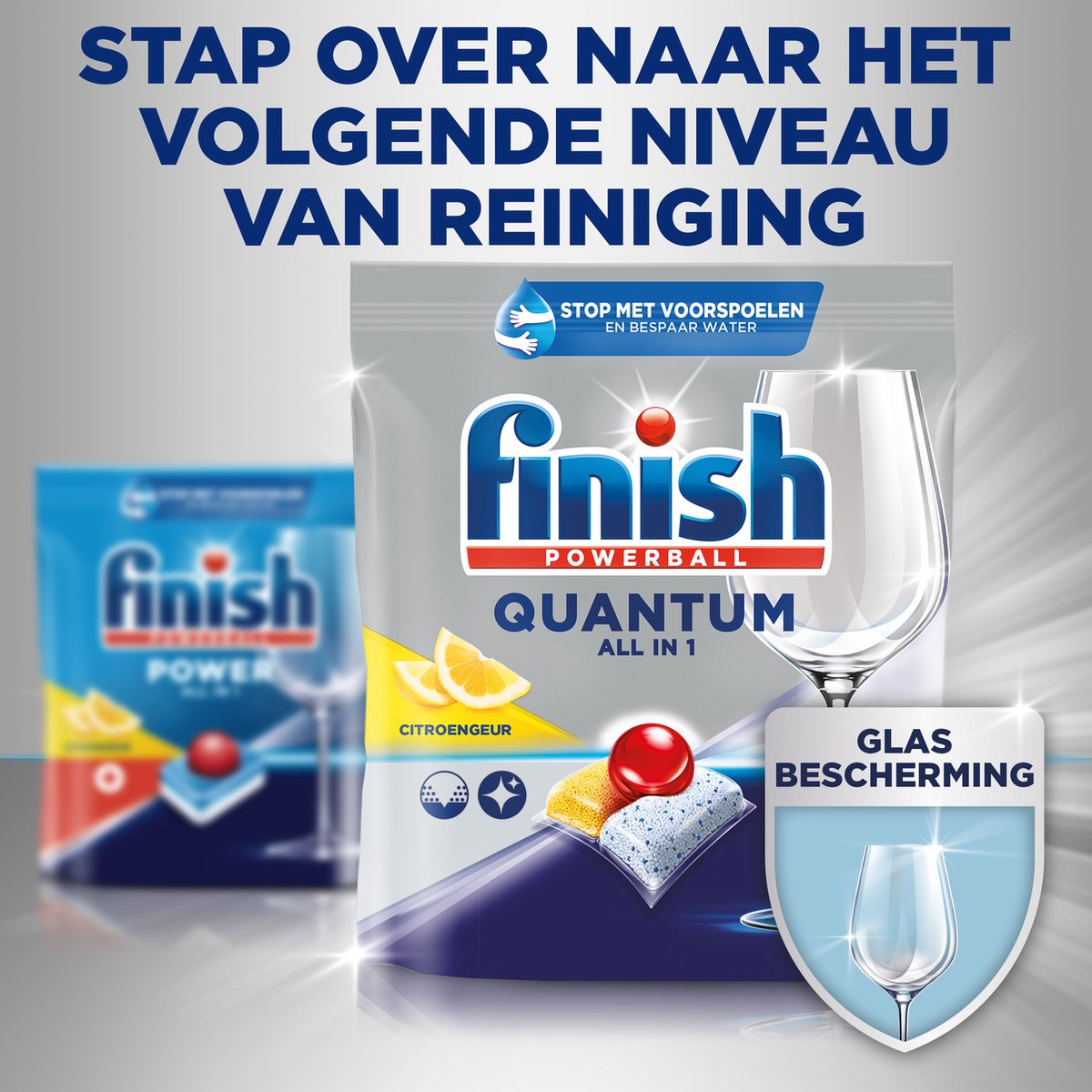 Finish Quantum All in One Citroen Vaatwastabletten - 44 Capsules | bol.com