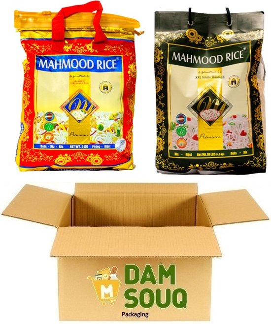 Mahmood Rijst Mixpakket Basmati en XXL (2x4,5KG) | bol Mahmood Rijst Mixpakket Basmati en XXL (2x4,5KG) | bol