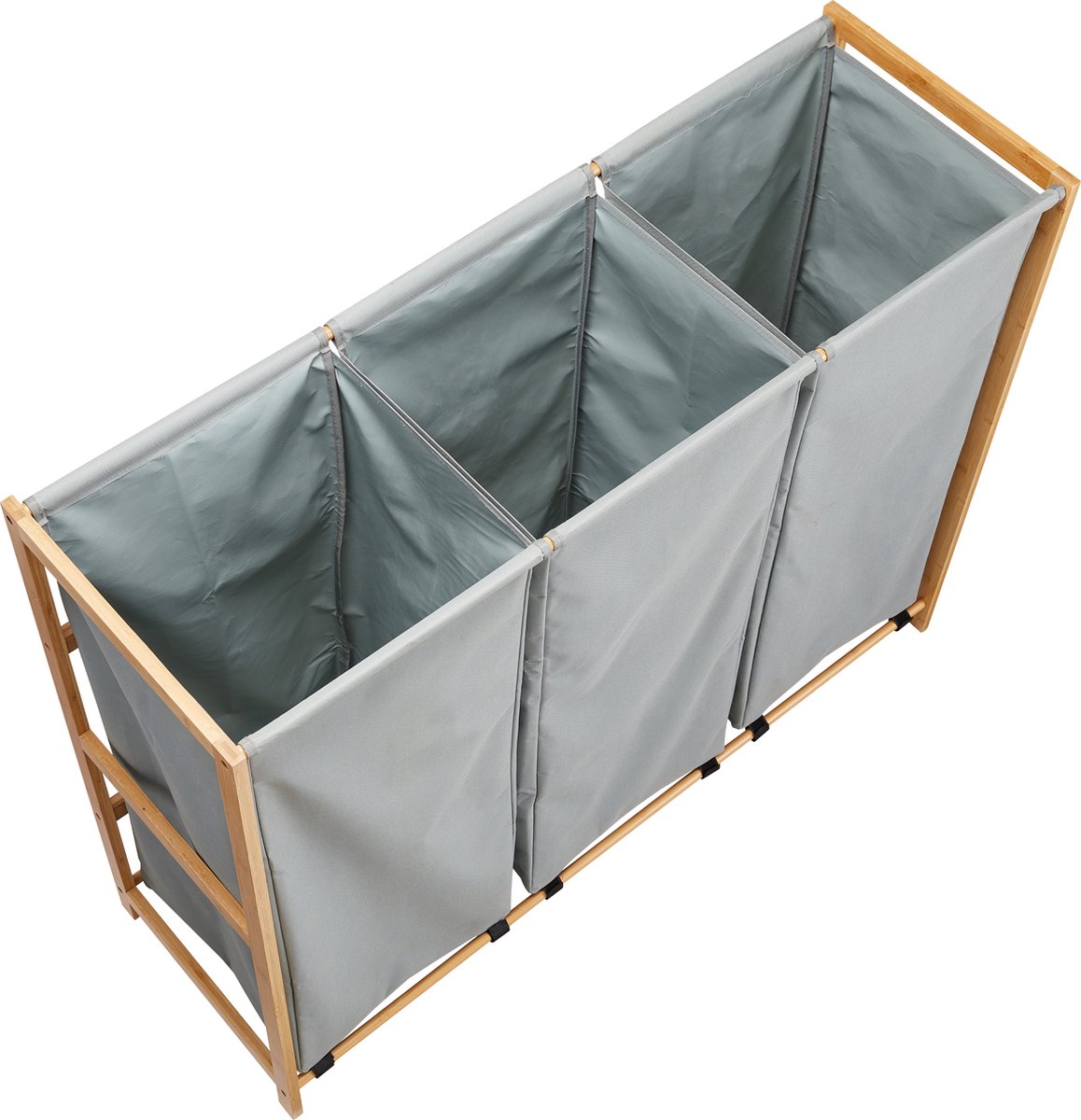 ACAZA Grote Wassorteerder met 3 Vakken - XL Wasmand - Stof / Bamboe ...