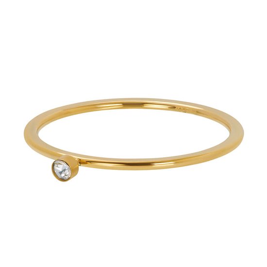 iXXXi-Fame-Zirconia 1 Stone Crystal-Goud-Dames-Ring (sieraad)-16mm | bol