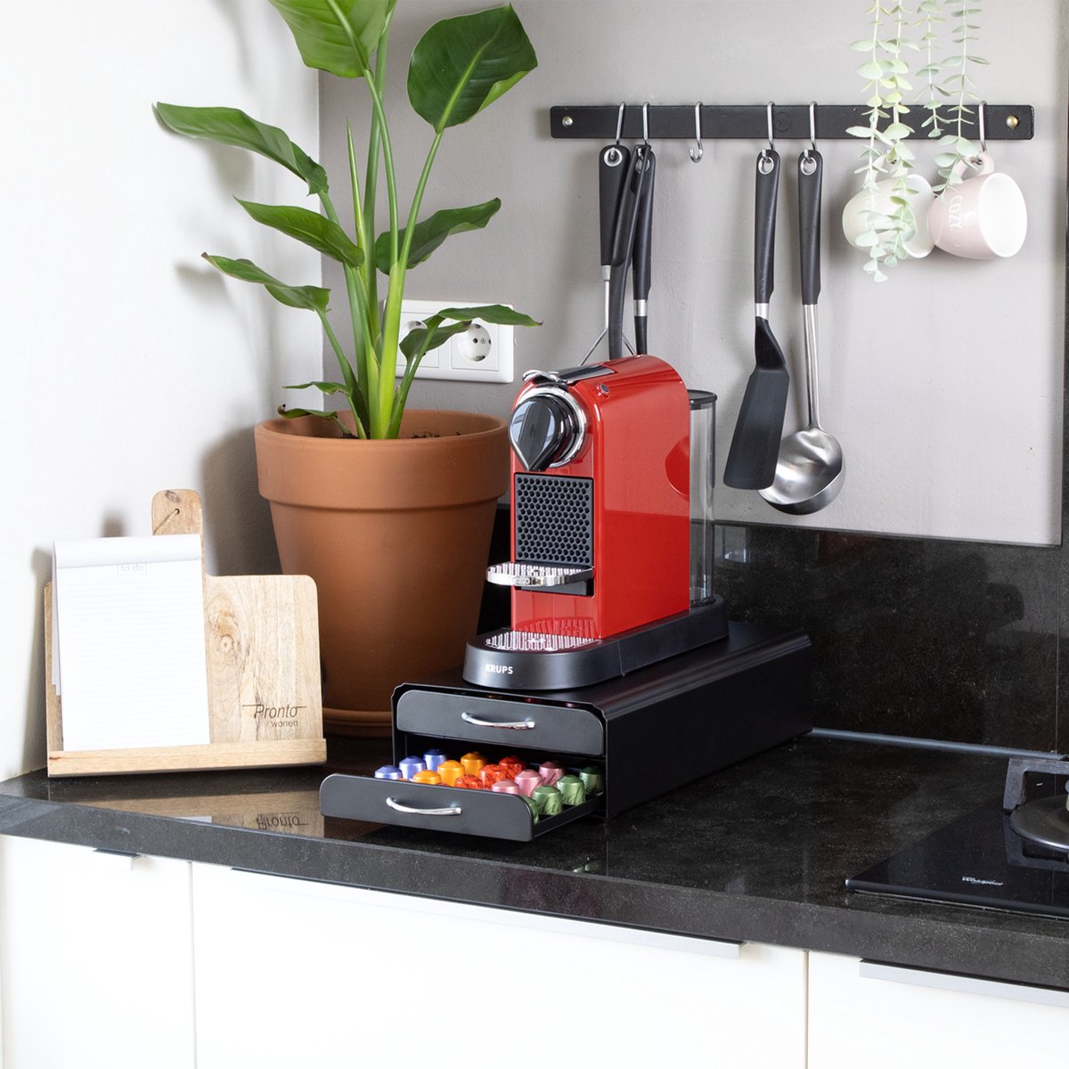 Capsulehouder met Lade Nespresso - Cups Houder voor 100 Koffie Capsules ...