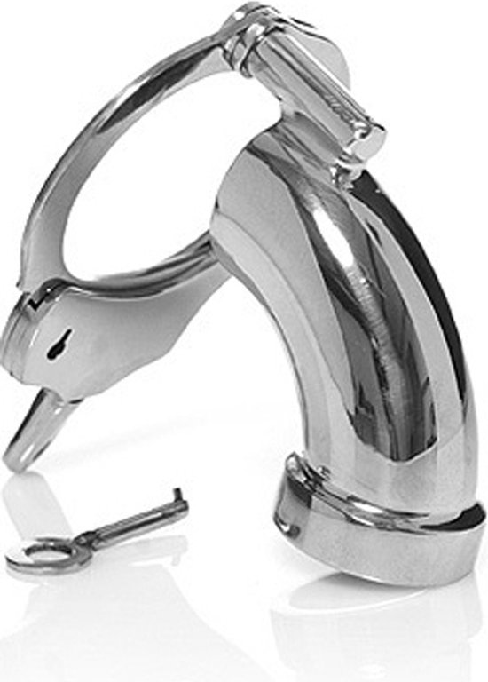 Black Label - The Cuff Chastity Cage - Met Handboei als Scrotumring | bol