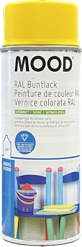 Spuitlak Zijdemat 400 ml Ral 1021 Koolzaadgeel | bol