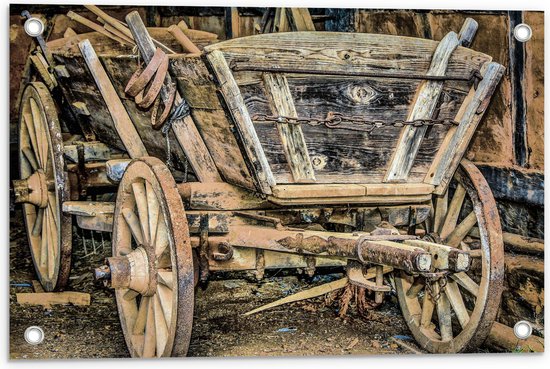 WallClassics - Poster de Jardin - Ancienne Charrette en Bois pour la ...