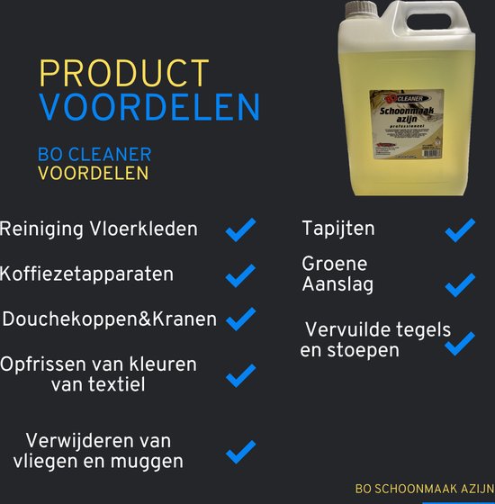 BO cleaner - Schoonmaak Azijn - 5 Liter - Reiniger - Professioneel ...