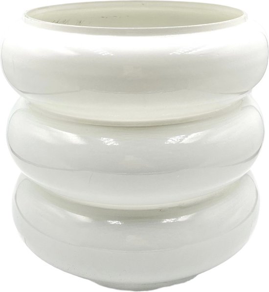 Glazen vaas wit | bol