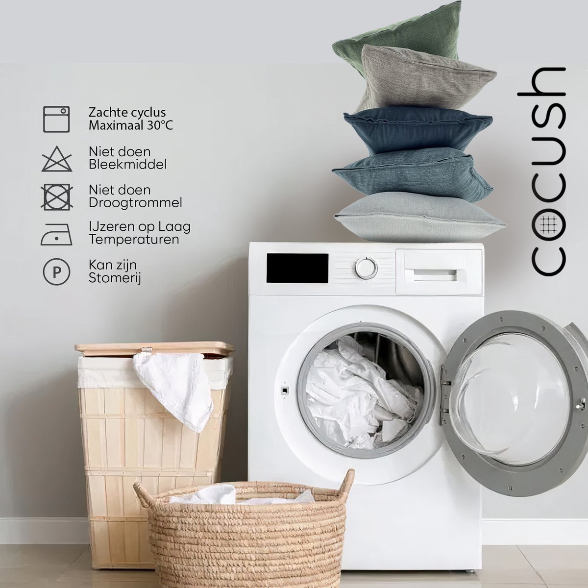 Cocush - DOT - Kussenhoes Vloerkussen excl. Binnenkussen 70x70 cm - 2 ...