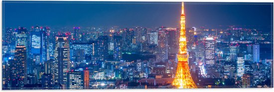 Vlag - Skyline in Tokio met Verlichte Tokiotoren - 60x20 cm Foto op ...