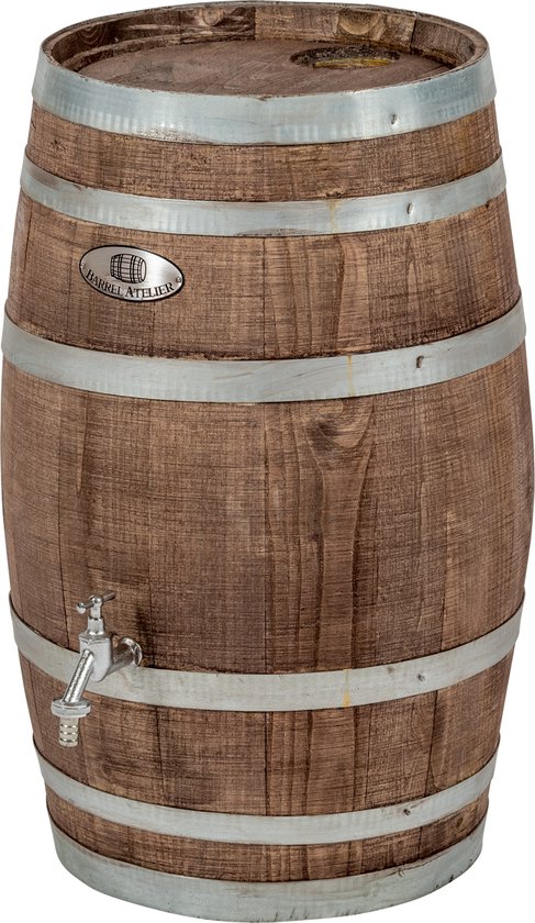 Regenton nieuw "Brown" 150 l. incl. kraan en vulgat in de deksel / Hout ...