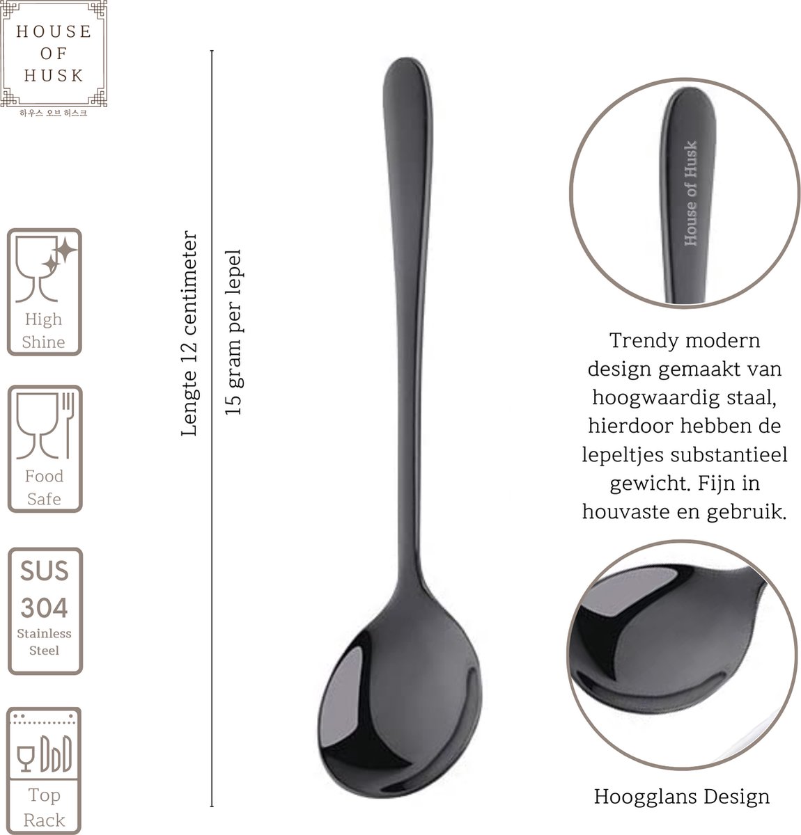 House of Husk® Koffielepel Set - Theelepel - Koffielepeltjes - Espresso ...