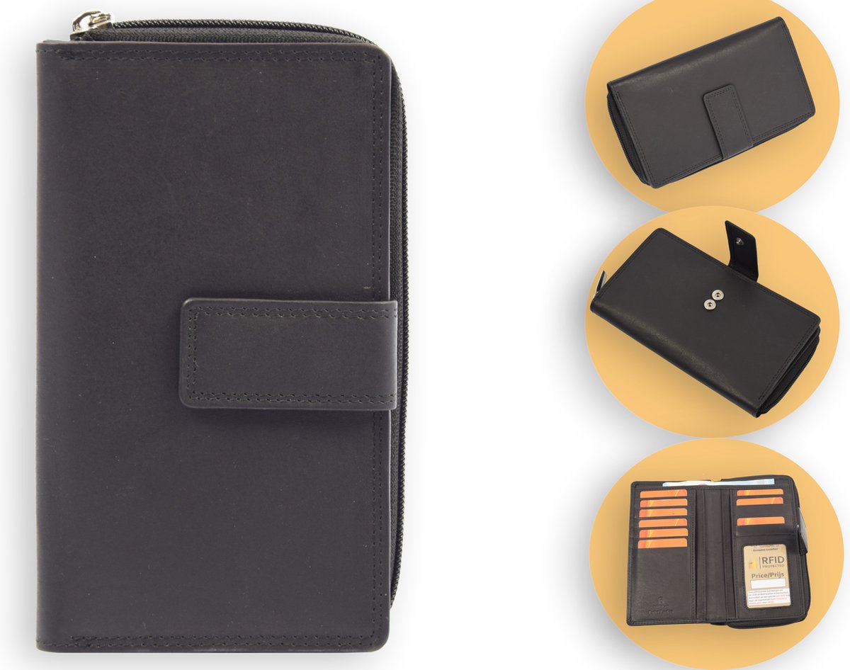 Portemonnee Zwart Heren- Dames portemonnee Met veel ruimte voor je ...