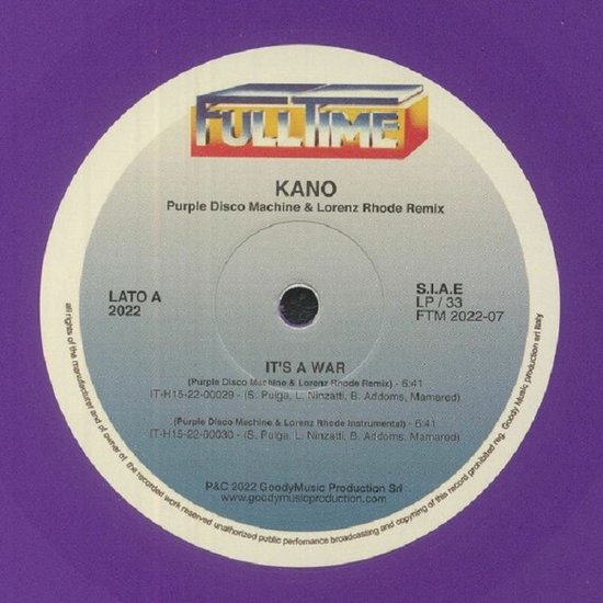 Kano – It's A War (Purple Disco Machine & Lorenz Rhode Remix) 12" 2022 ...