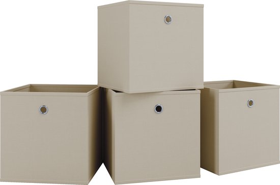 VCM Set van 4 opvouwbare box stoffen box opvouwbare plank box opslag ...