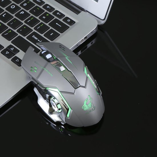Draadloos+blutooth gaming muis, ergonomisch ontwerp, stille klik ...