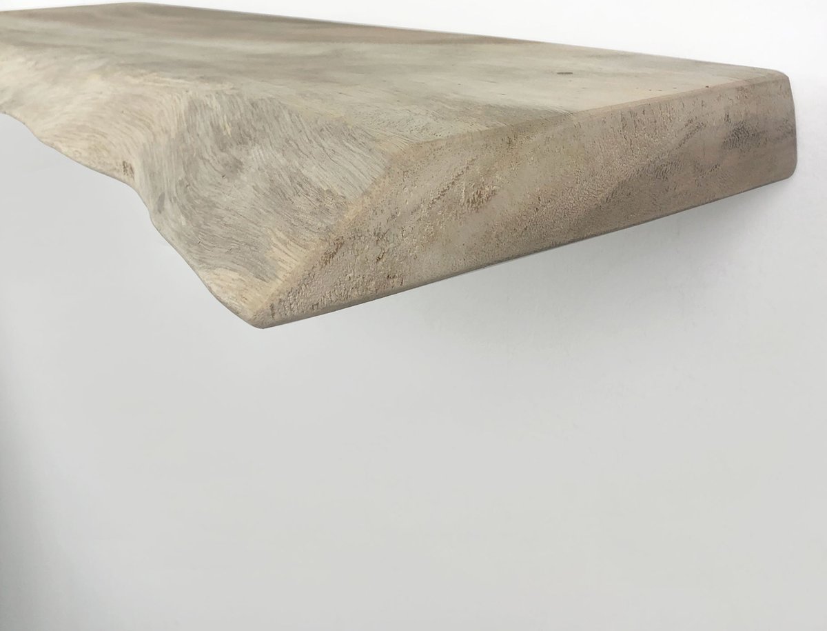 Suar zwevende wandplank 120 x 20 cm boomstam - Boomstam plank ...