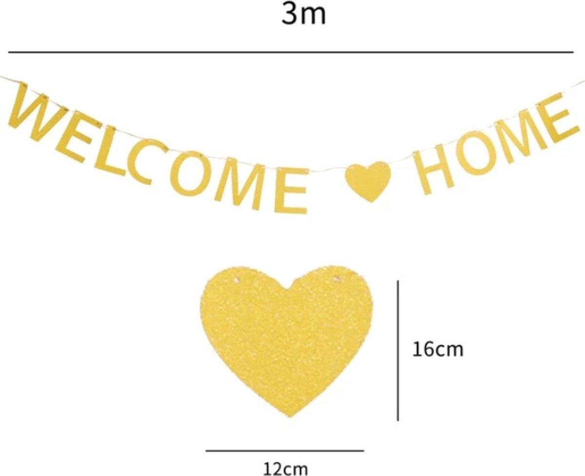 Slinger Glitter Goud Welcome Home | Guirlande - Vlaggenlijn – Vlag ...