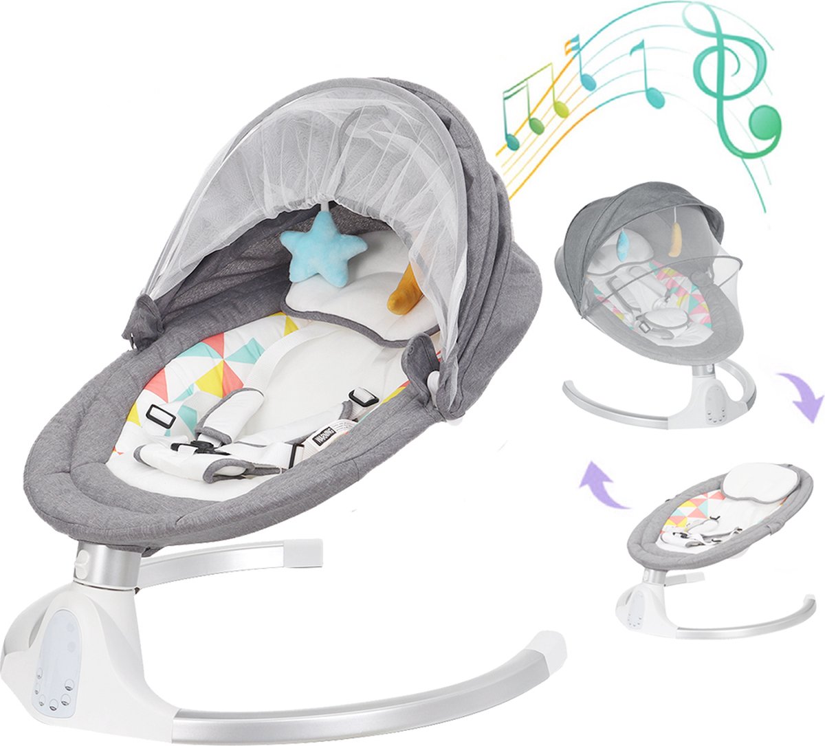 Balançoire électrique pour bébé Bioby - Transat électrique - Swing pour ...