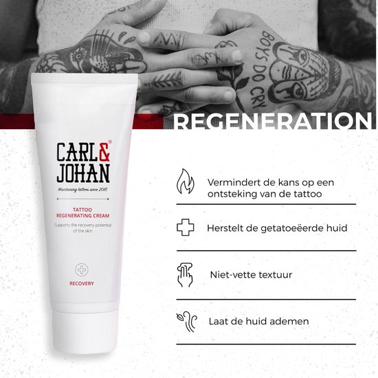 Carl & Johan Tattoo Verzorging Regenerating Cream - 75ml Tattoo Creme ...