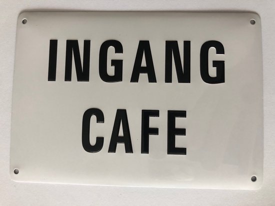 Ingang Cafe bordje / 14,5 x 10 cm / Blikken bordje | bol