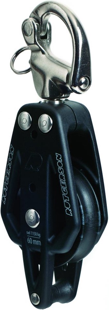 Rutgerson RAW Block 60mm Single w Becket & Snap Shackle | bol