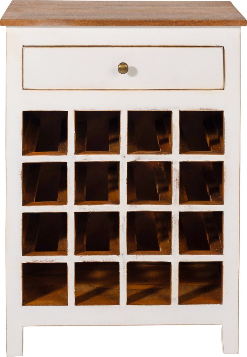 Wijnkast Wit - Drankkast Hout - Rootsmann | bol.com