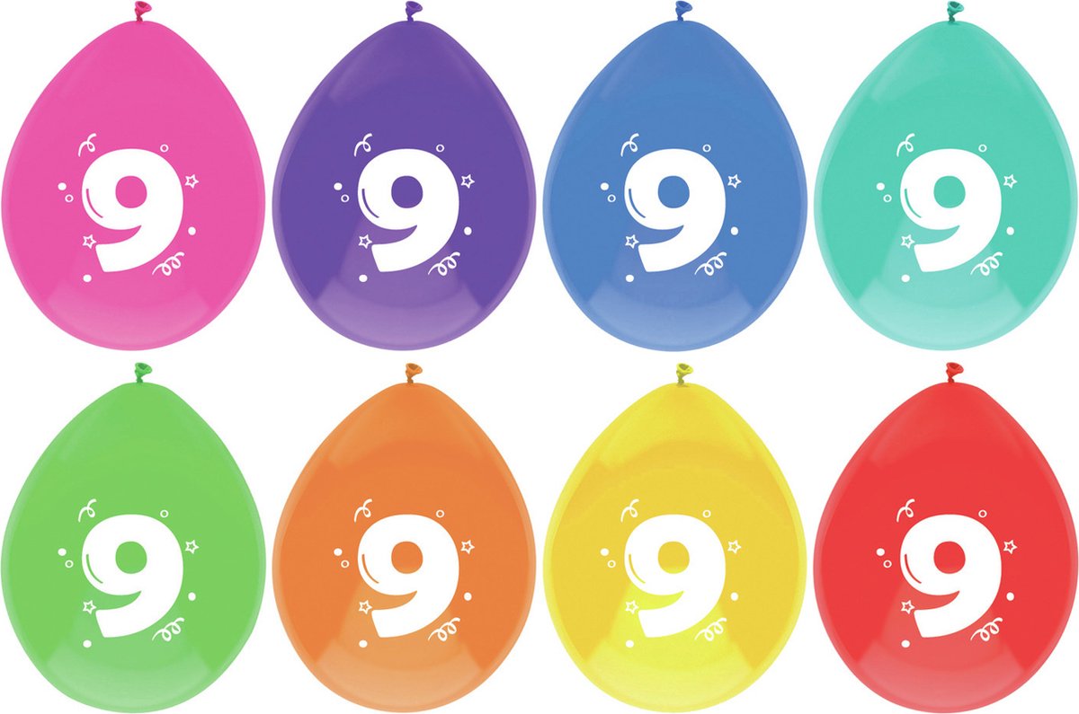 Haza Leeftijd verjaardag thema pakket 9 jaar - ballonnen/vlaggetjes ...