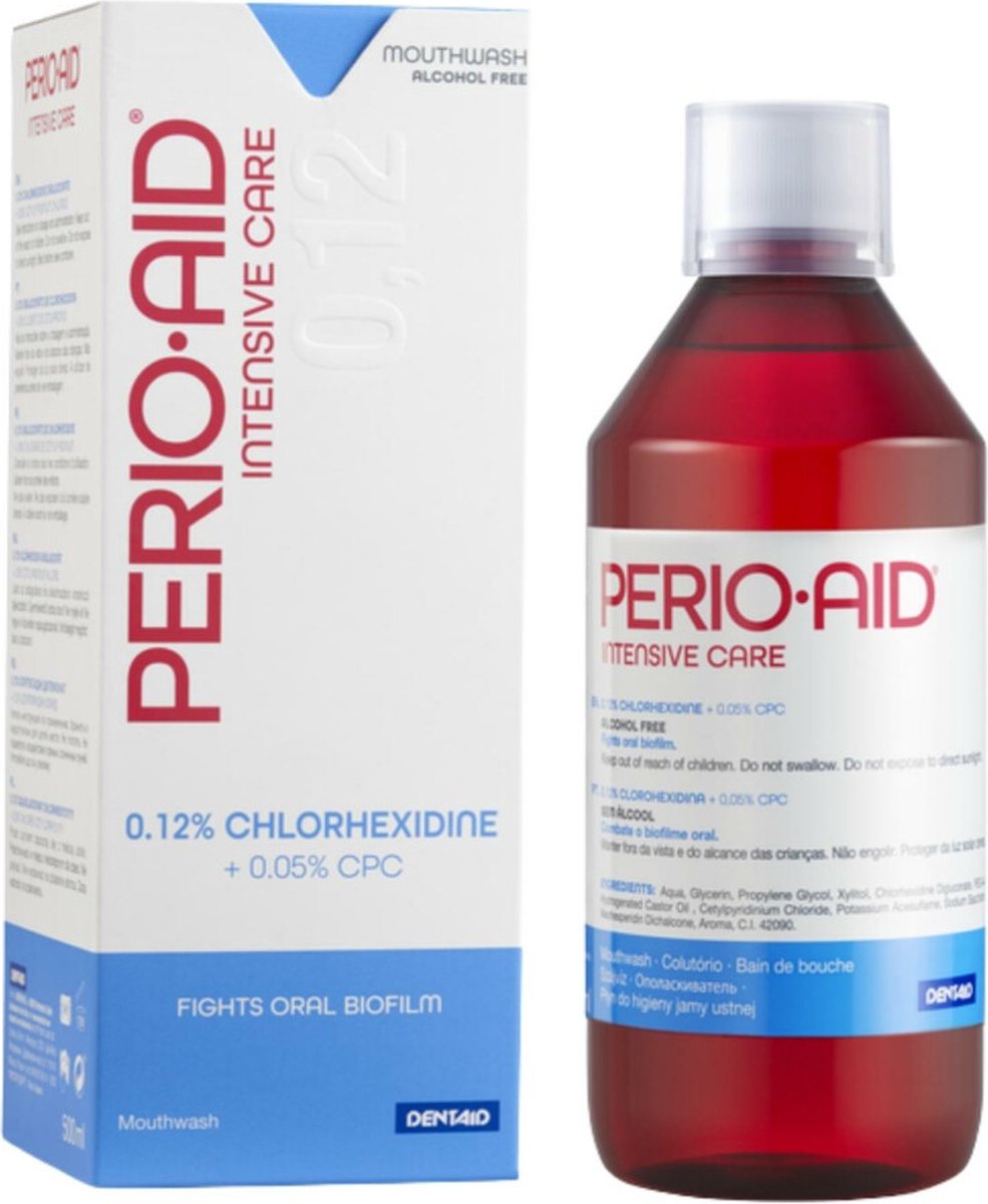 4x PerioAid Mondspoelmiddel 0,12% Intensive Care 500 ml | bol.com
