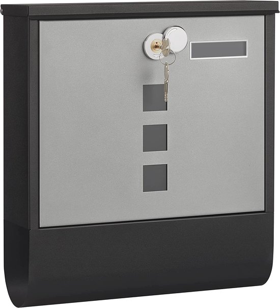 Brievenbus, wandbrievenbus, slot met koperen slotcilinder, draaibaar ...