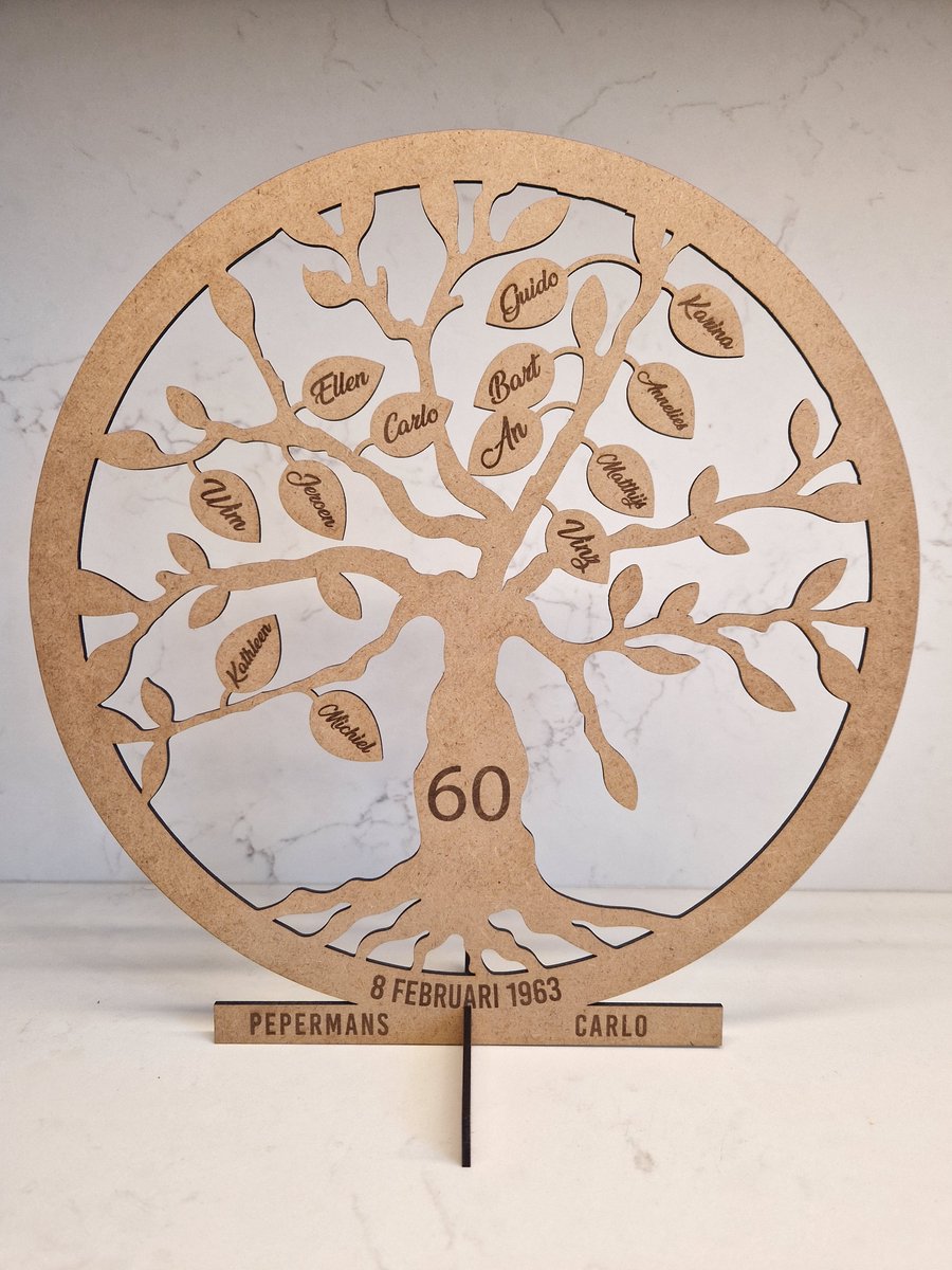 Family Tree of Life - Lasercut - Gepersonaliseerd - Familie - Cadeau ...