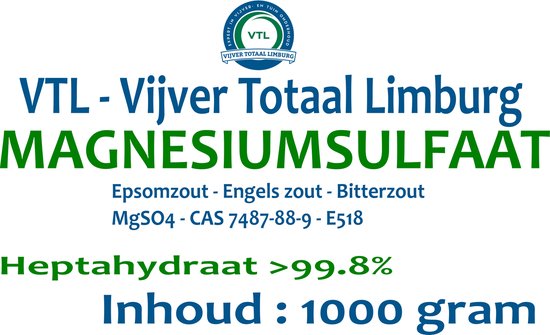 Magnesiumsulfaat, Bitterzout, Epsonzout, GH+ 1000gr/ 1KG in ...