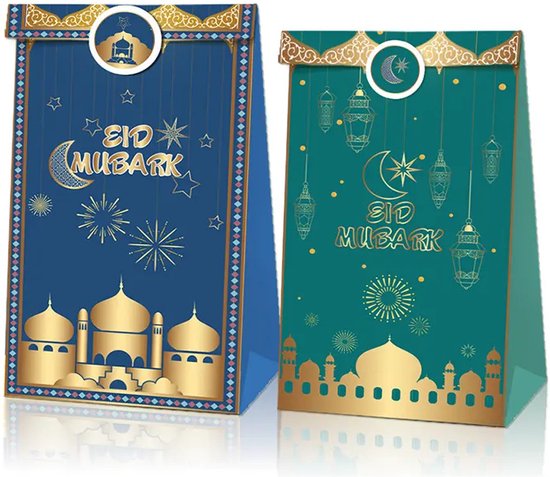 Festivz Eid Mubarak Zakjes - Uitdeelzakjes - Eid cadeau - 12 x 20 cm ...