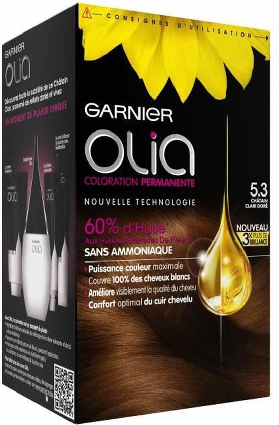 Haarkleur Zonder Ammoniak Garnier Olia Nº 5.3 Lichtbruin | bol.com