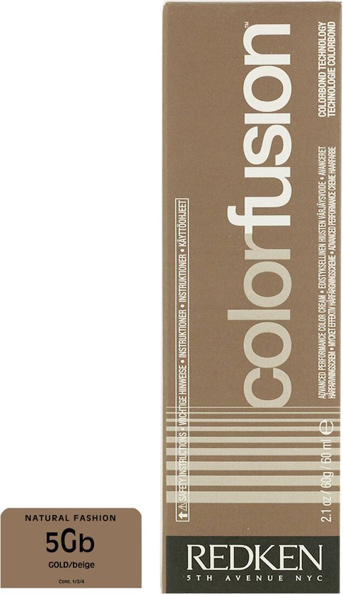 Permanente kleurcrème Redken Color Fusion Nº 5 Gold/Beige (60 ml) | bol.com