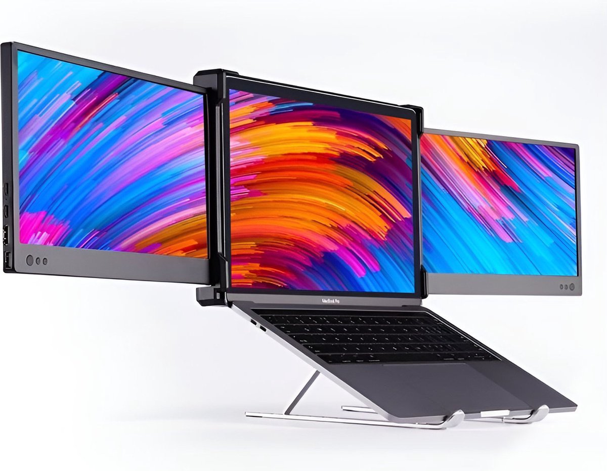 Tri-screen - Portable monitor - Draagbare monitor - Beeldscherm ...