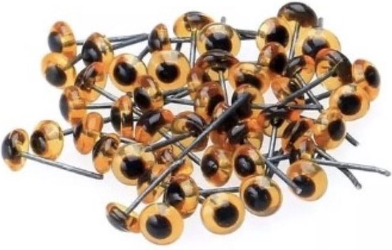 Glazen oogjes amber (15 paar) 7mm | bol