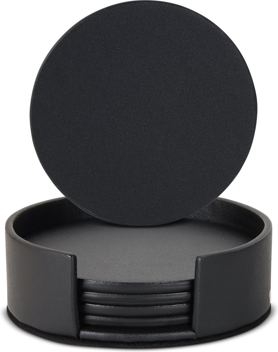 Castagnola Lederen Onderzetters met Houder – Onderzetters voor Glazen ...