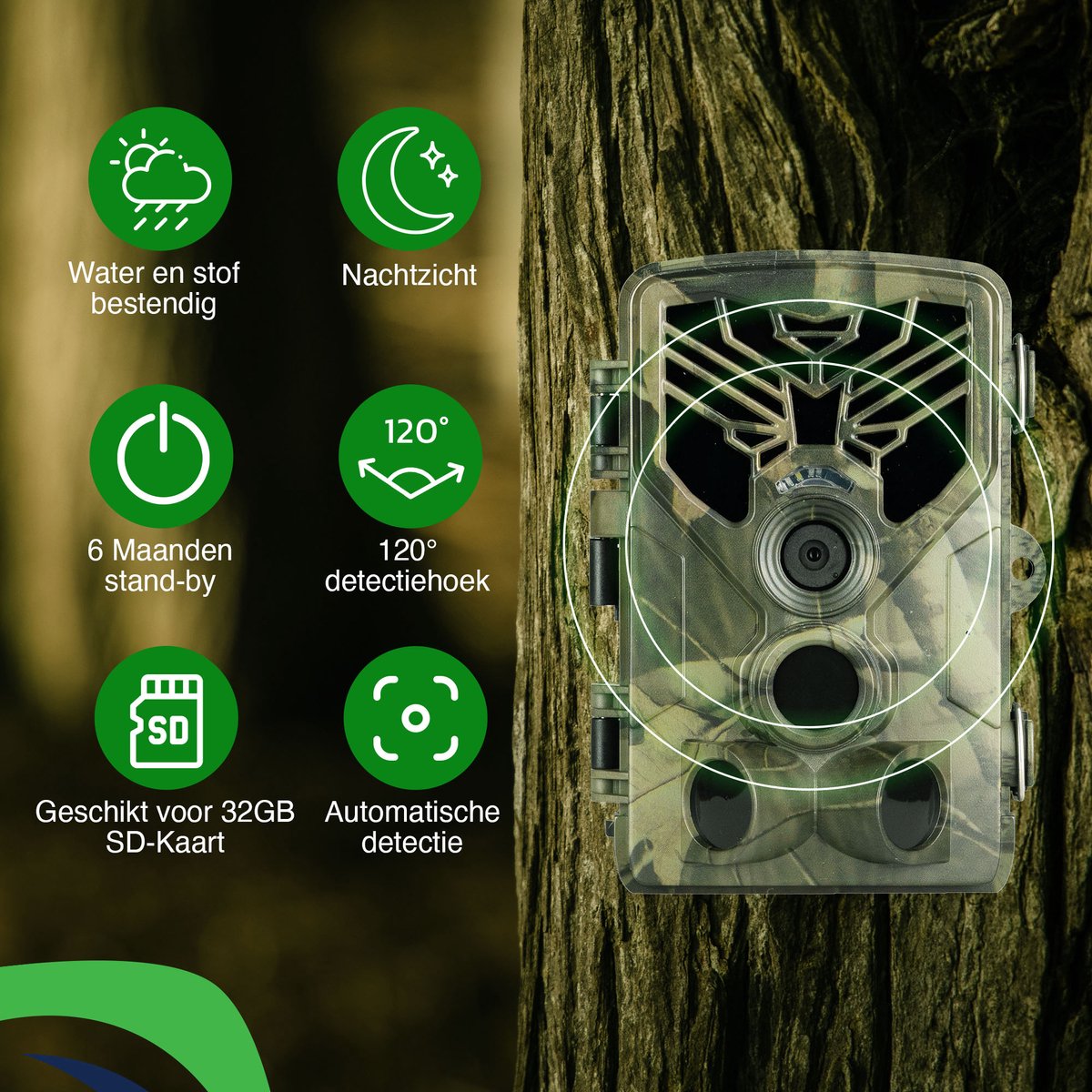 Professionele Wildcamera Wifi met Nachtzicht - 1296P Wildlife camera - Infrarood... | bol.com