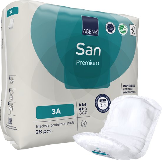 ABENA San 3A, 28x Absorberende Inlegger, Pak, te Dragen in aansluitend ...