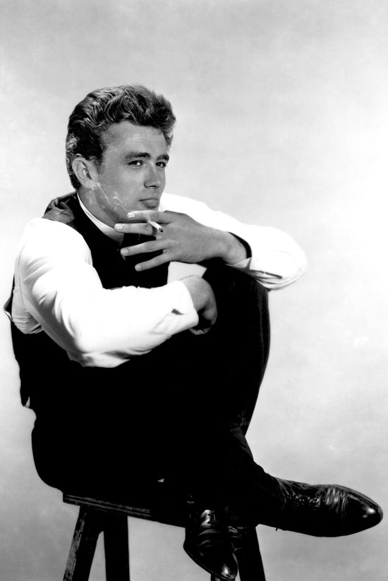 Affiche / Papier - Movie Stars - Rétro / Vintage - James Dean en Blanc / Gris / Noir -... | bol.com