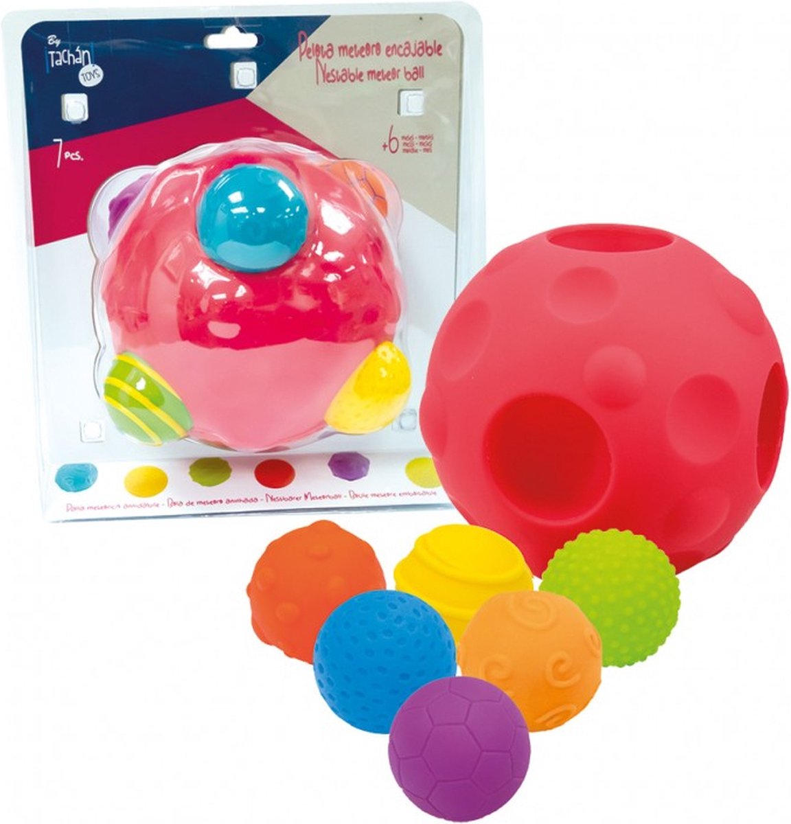 Tachan Activiteiten Bal - 6 in 1 - Grijpspeelgoed Baby - Rood | bol.com