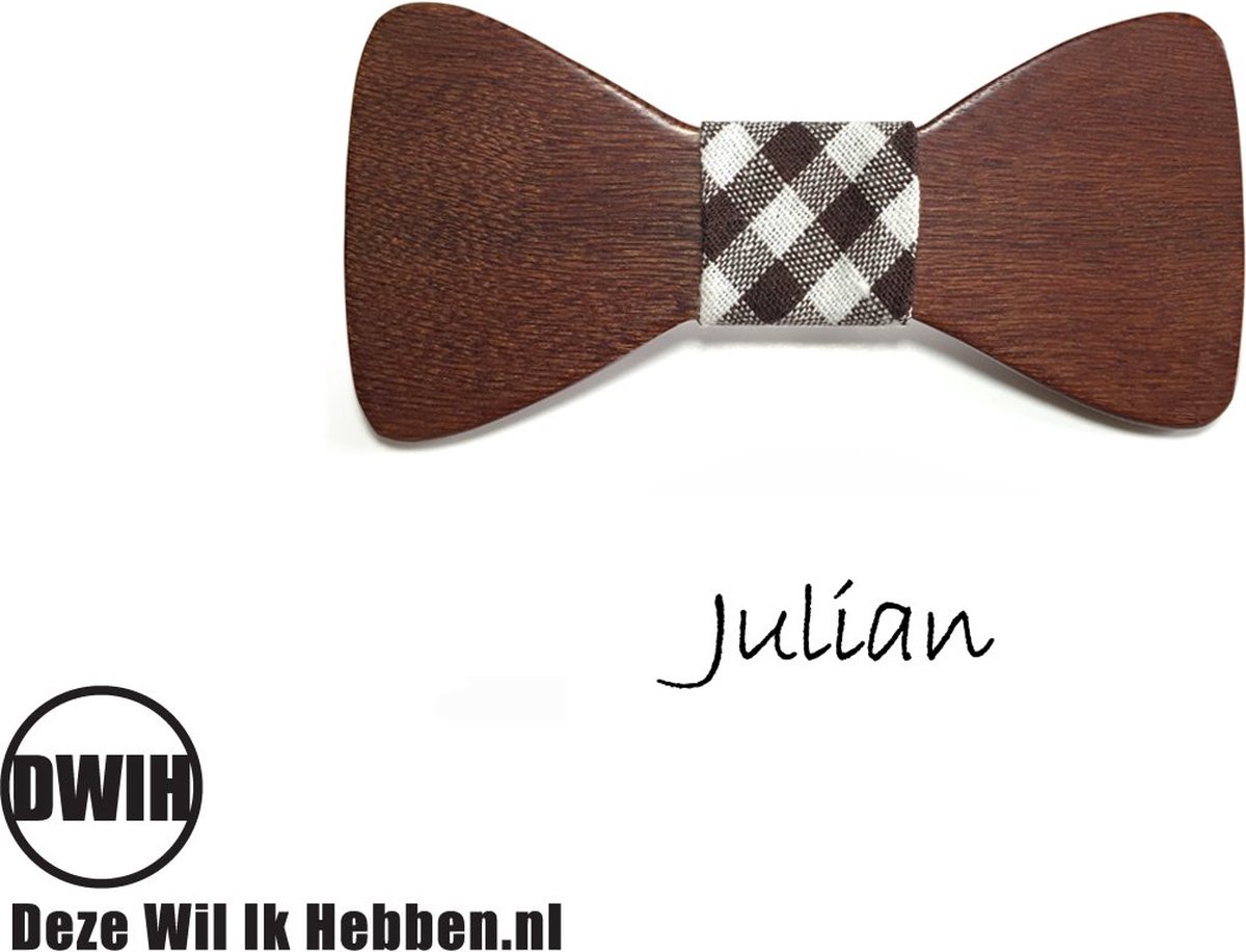 DWIH - houten Vlinderdas - Vlinderstrik van hout - Julian | bol.com