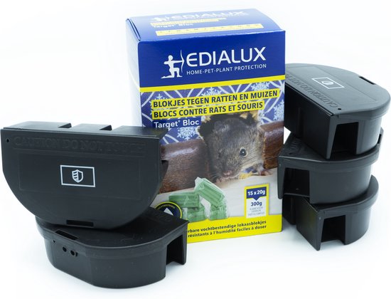 Target Bloc met 5 lokdozen - 300gram muizengif - Veilig in gebruik ...